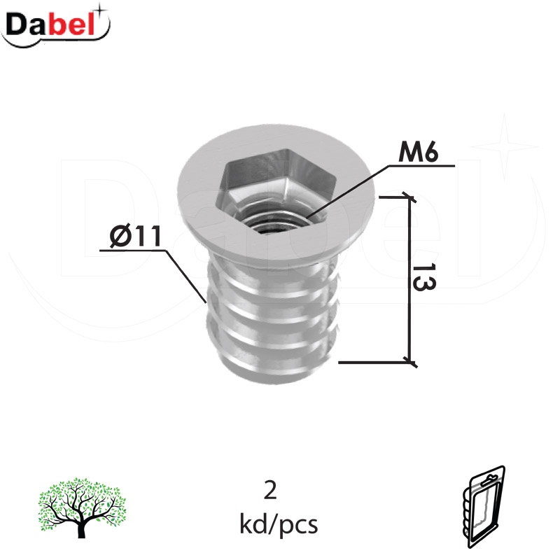 Navrtka tauzer TA1 Zn M6/fi11/L13mm (2kom) - građevinski okovi i ...